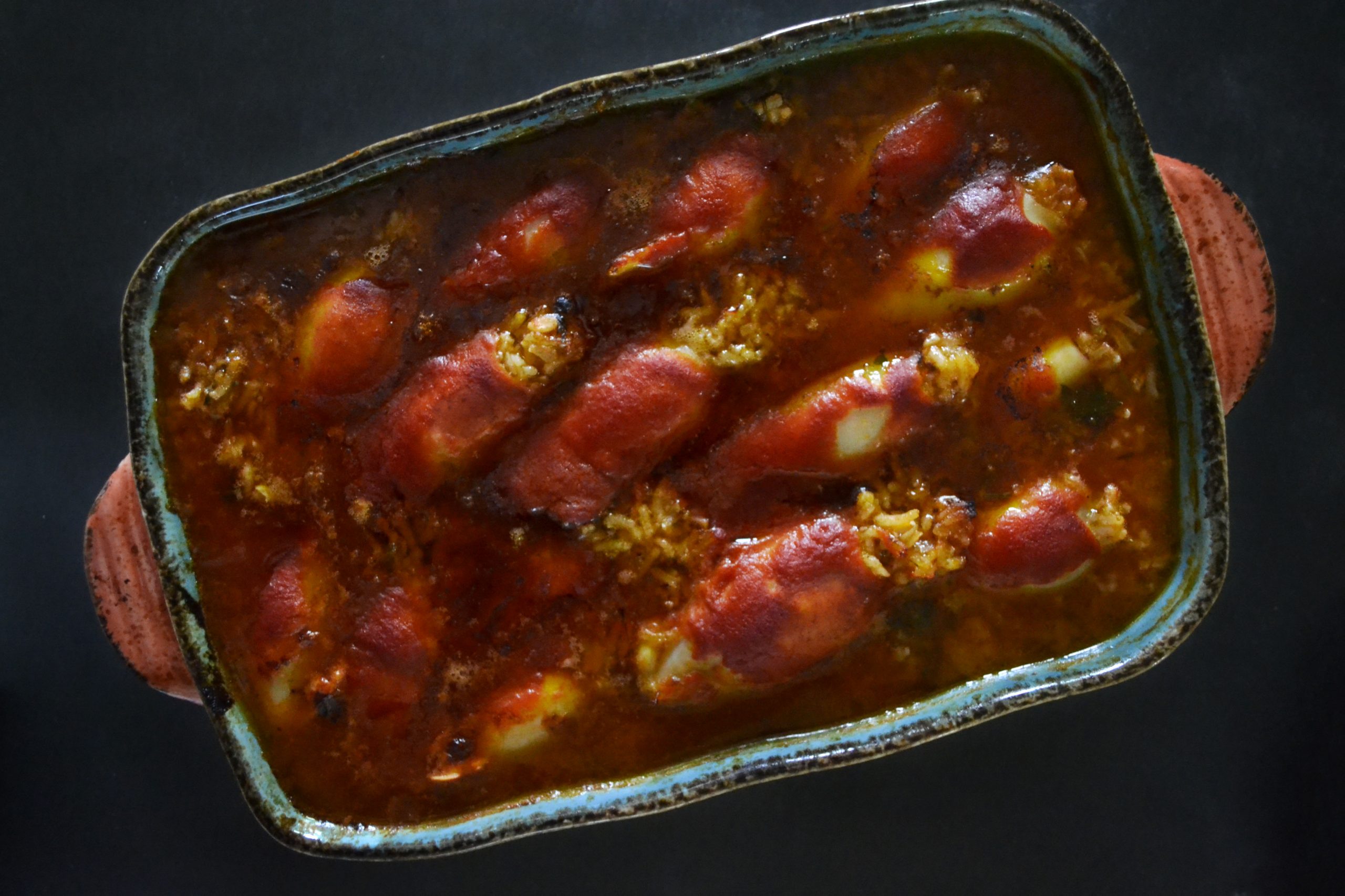 Calamari umpluti cu orez - Bucatarie Greceasca