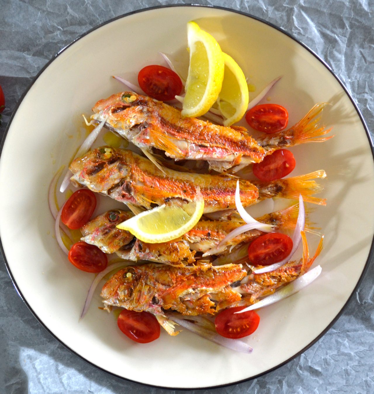 Barbun la gratar - Bucatarie Greceasca